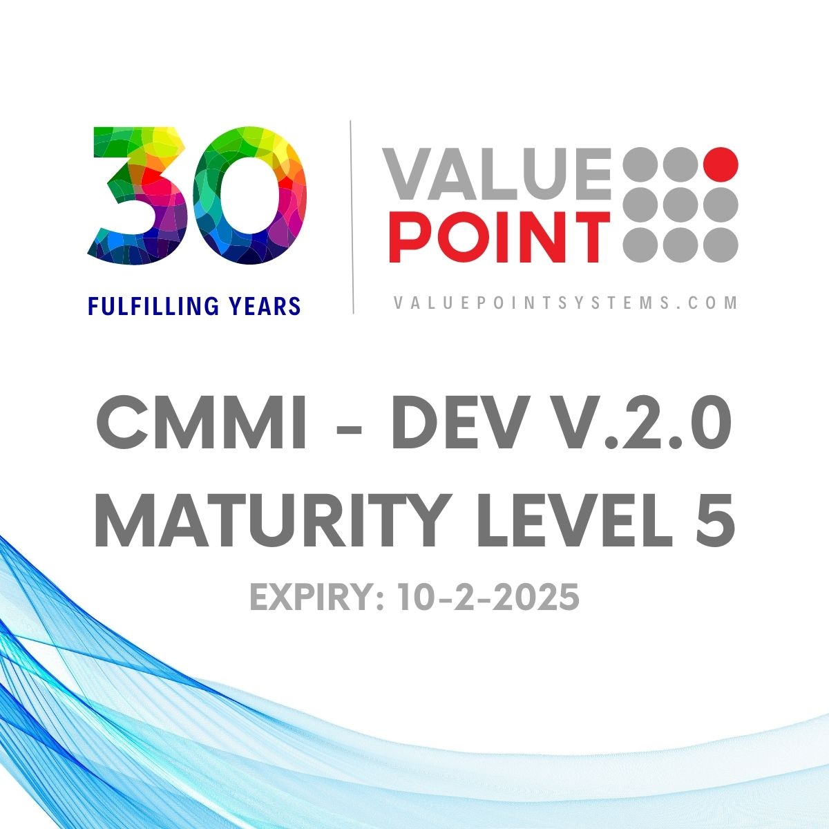 Value Point Systems has been appraised at maturity level 5 of the CMMI ...